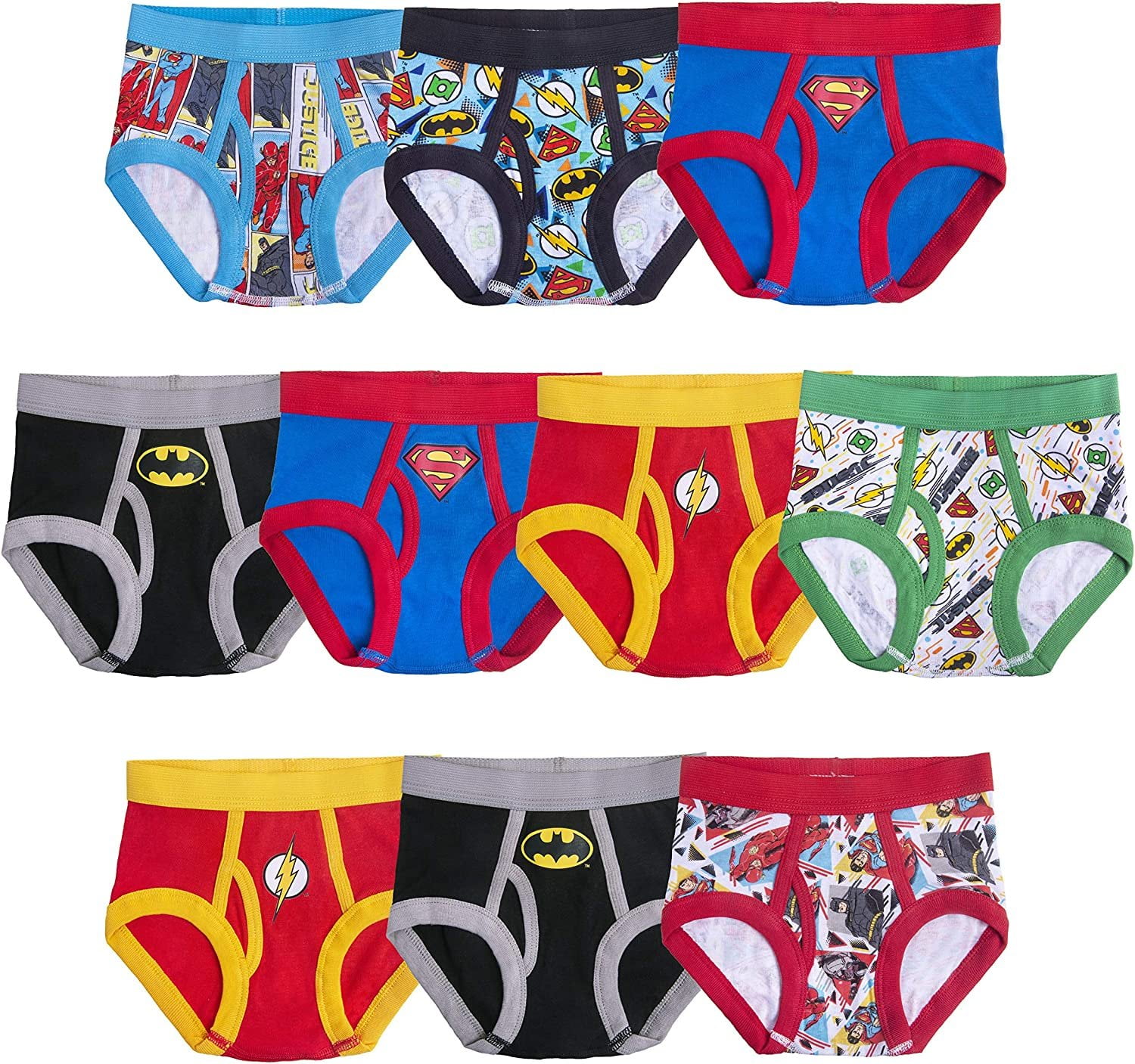 DC Comics Boys Justice League Underwear Multipacks Briefs, Multi Color ...