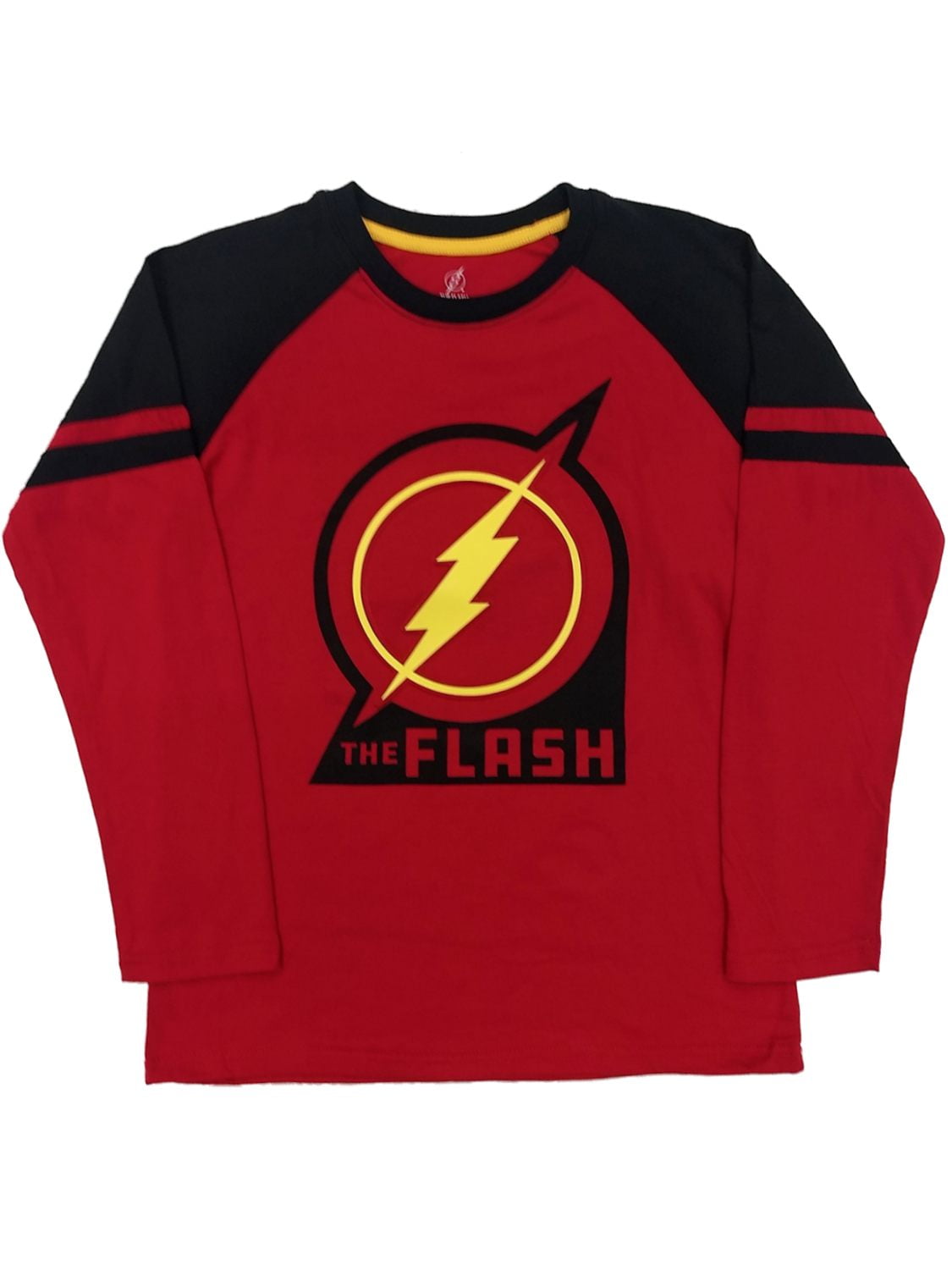 DC Comics Boys Red & Black The Flash T-Shirt Long Superhero Tee Shirt ...