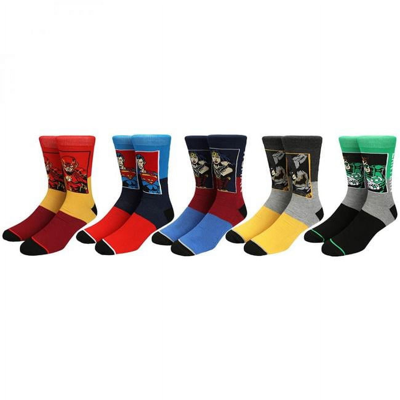 DC Comics Character Portraits 5-Pair Pack of Crew Socks - Walmart.com