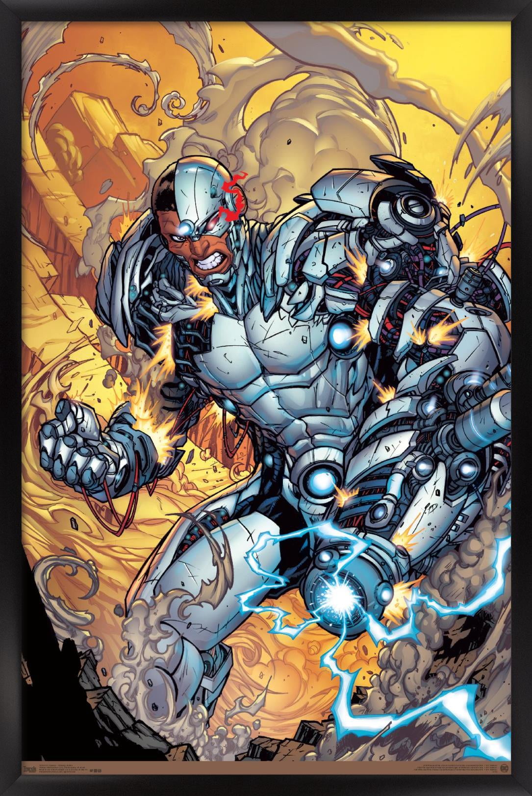 DC Comics - Cyborg - Battle Wall Poster, 14.725" x 22.375" Framed ...