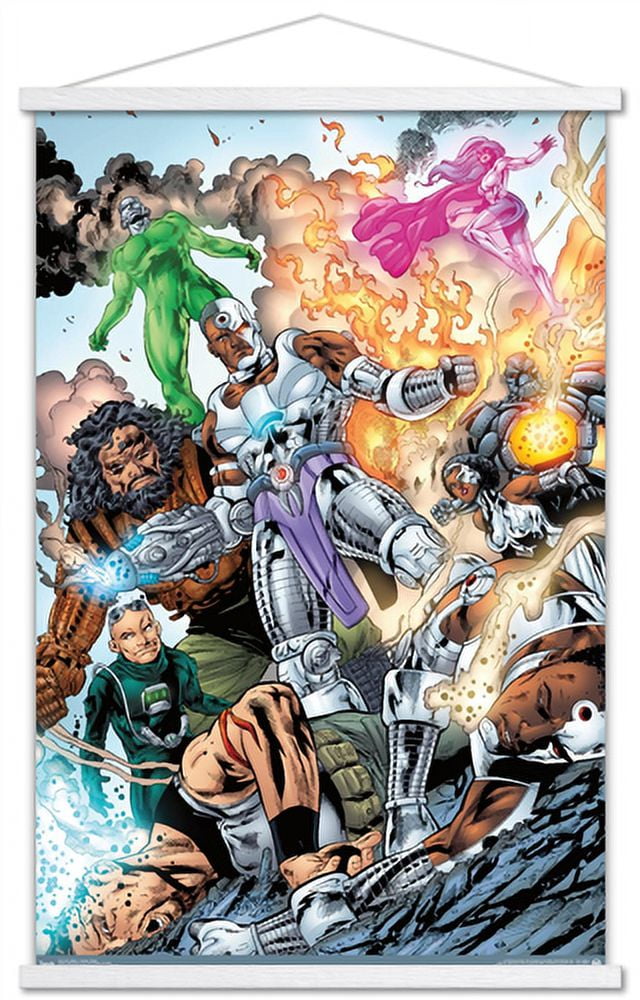 DC Comics - Cyborg - Group Wall Poster with Wooden Magnetic Frame, 22. ...