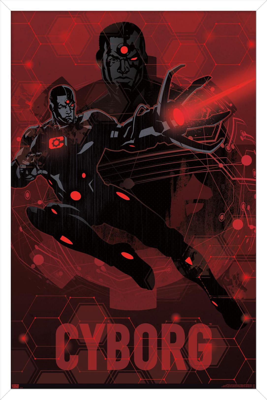 DC Comics: Dark Artistic - Cyborg Wall Poster, 14.725" x 22.375" Framed ...