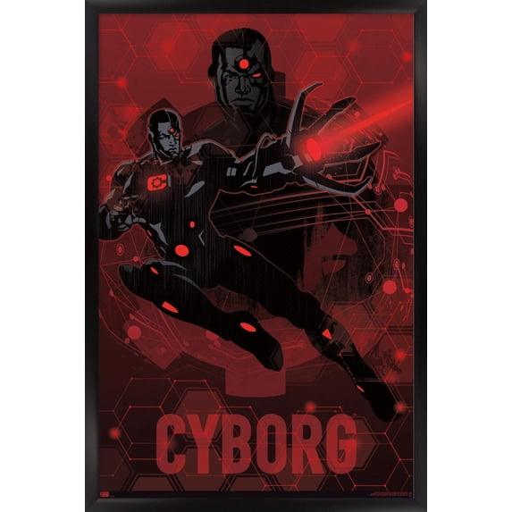 DC Comics: Dark Artistic - Cyborg Wall Poster, 14.725" x 22.375" Framed ...
