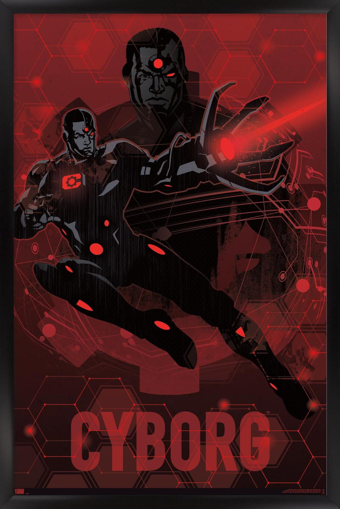 DC Comics: Dark Artistic - Cyborg Wall Poster, 22.375" x 34" Framed ...