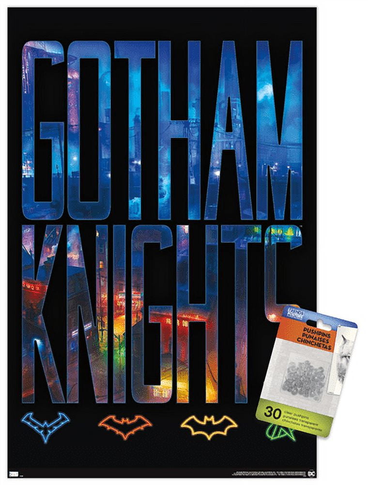 DC Comics Gotham Knights - Logos Wall Poster with Push Pins, 14.725" x ...