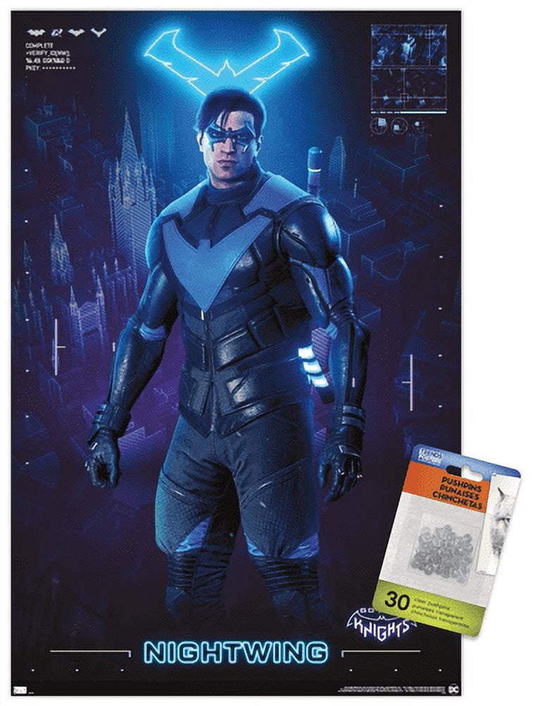 DC Comics Gotham Knights - Nightwing Wall Poster with Push Pins, 14.725 ...