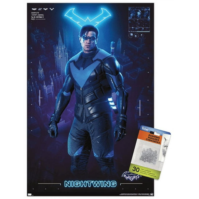 DC Comics Gotham Knights - Nightwing Wall Poster with Push Pins, 14.725 ...