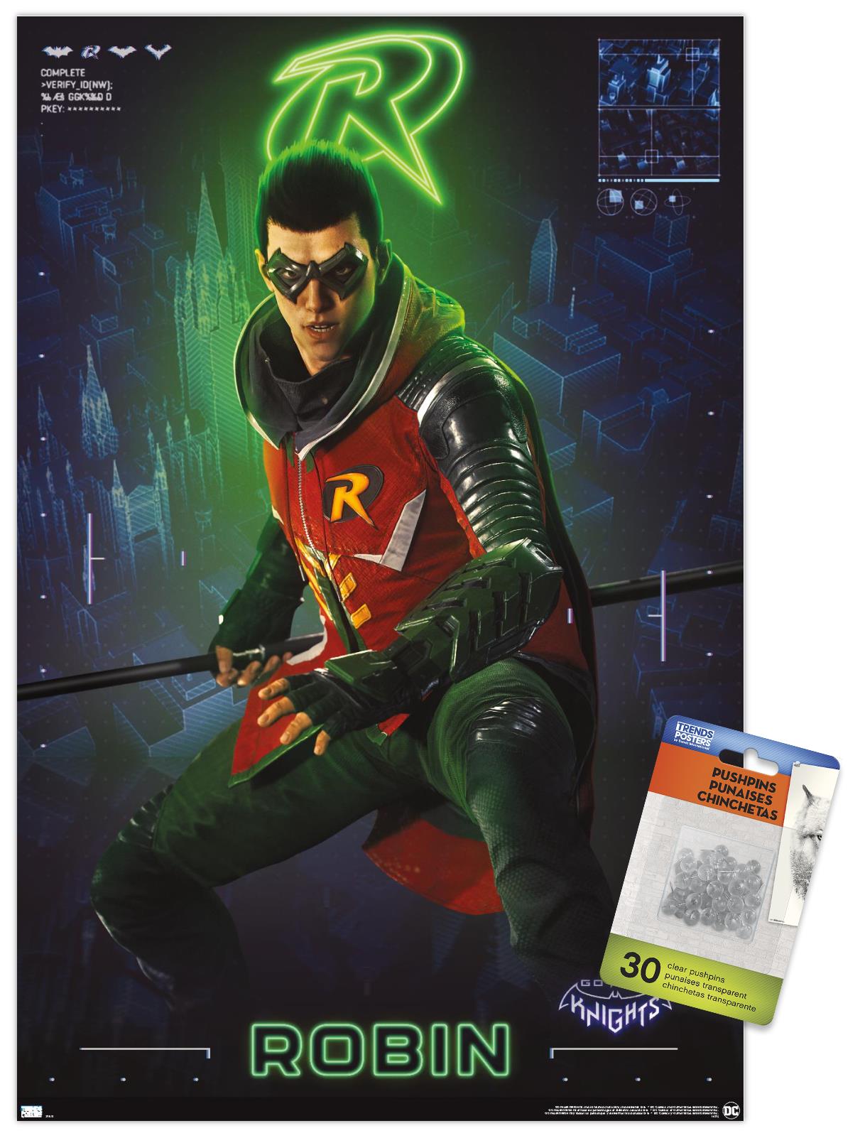 DC Comics Gotham Knights - Robin Wall Poster with Push Pins, 14.725" x ...