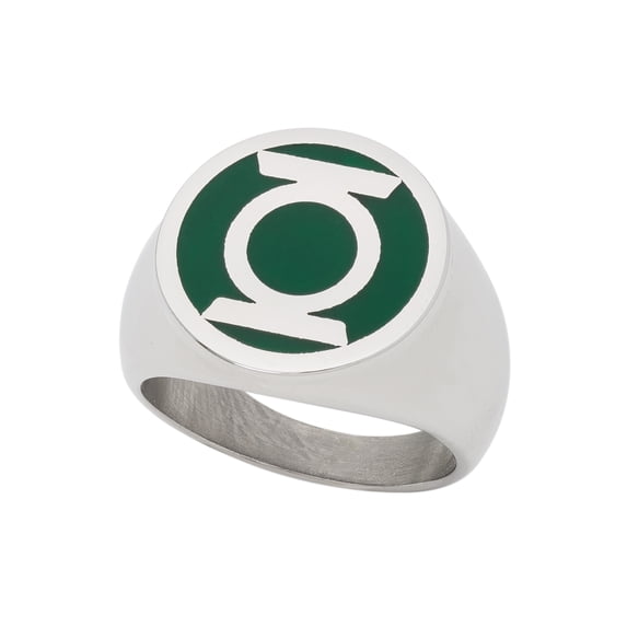 DC Comics Green Lantern Men's Stainless Steel Logo Ring, Size 10 ...