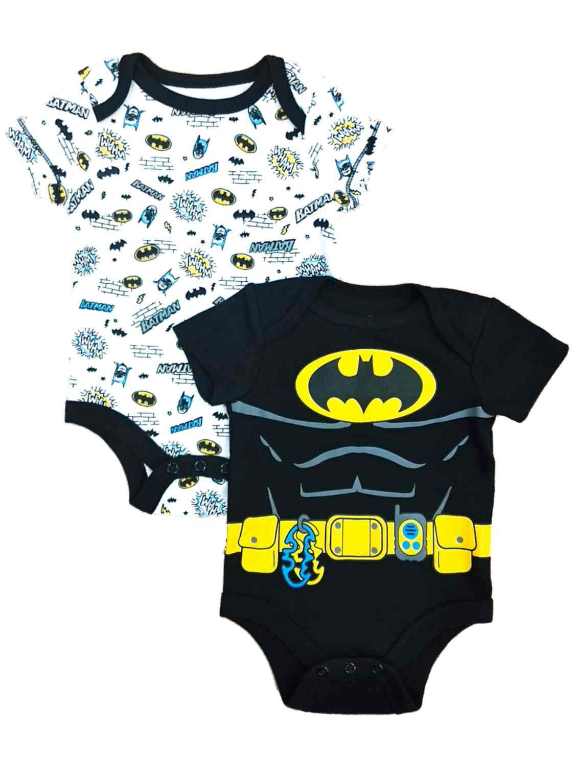 DC Comics Infant Boys 2pc Batman Bodysuit Set Bat Man Creeper Baby ...
