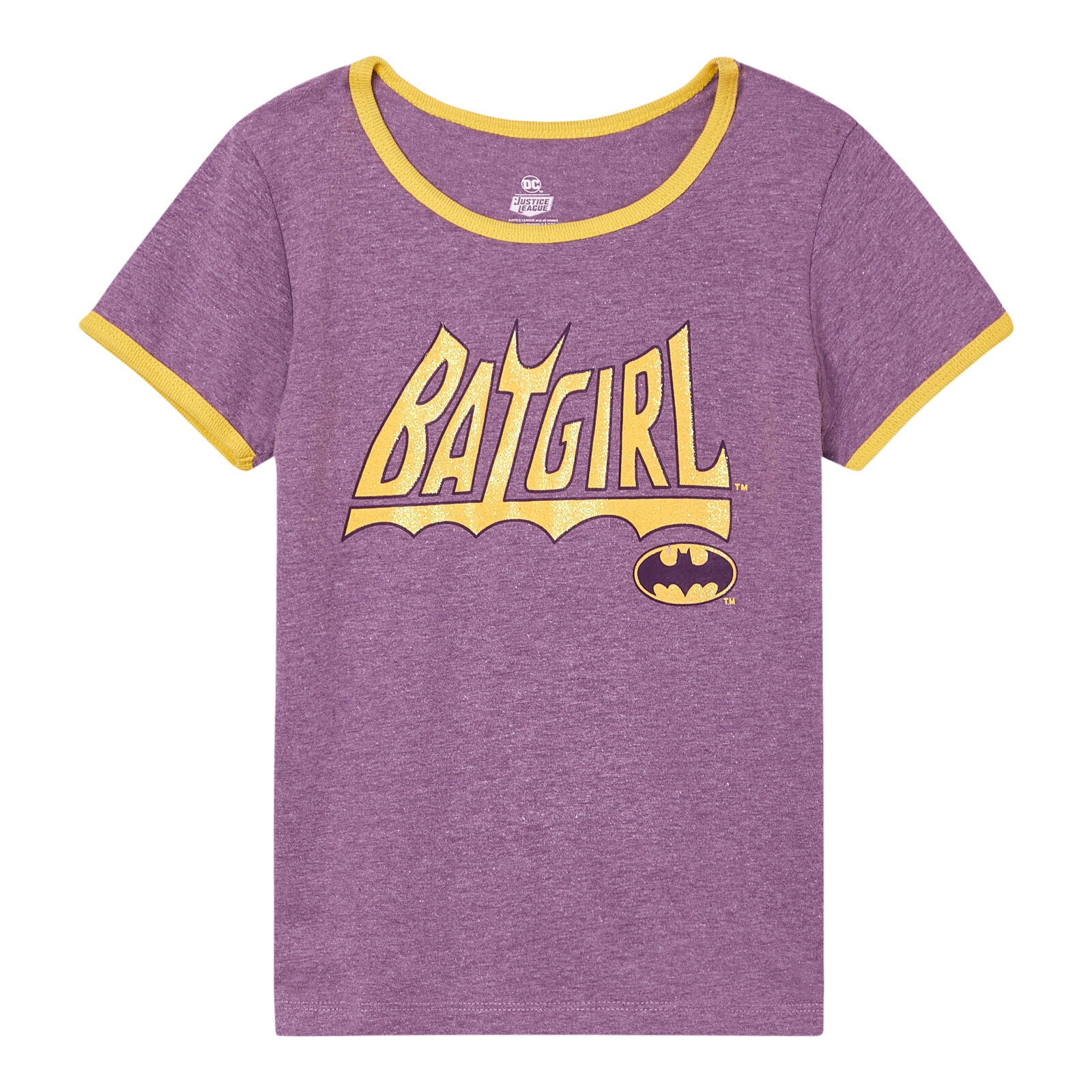 DC Comics Justice League Batgirl Ringer T-Shirt Logo Toddler to Big Kid ...