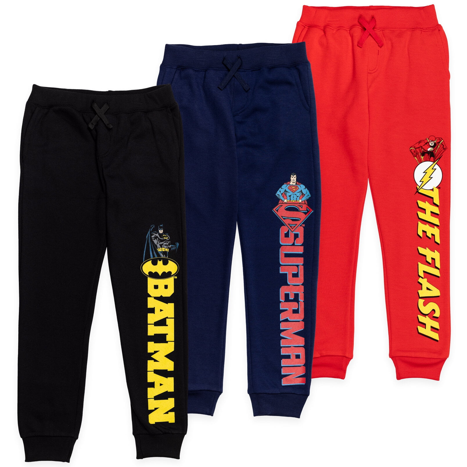 DC Comics Justice League Jogger Sweatpants, 3 Pack Fleece Pants for ...