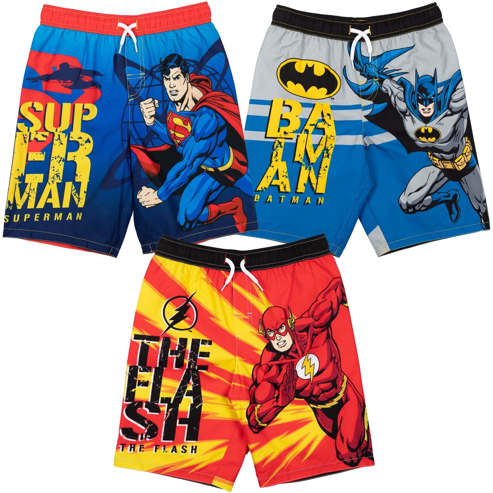 DC Comics Batman Toddler Boys Swim Trunks, 3 Pack Bathing Suits, UPF 50 ...
