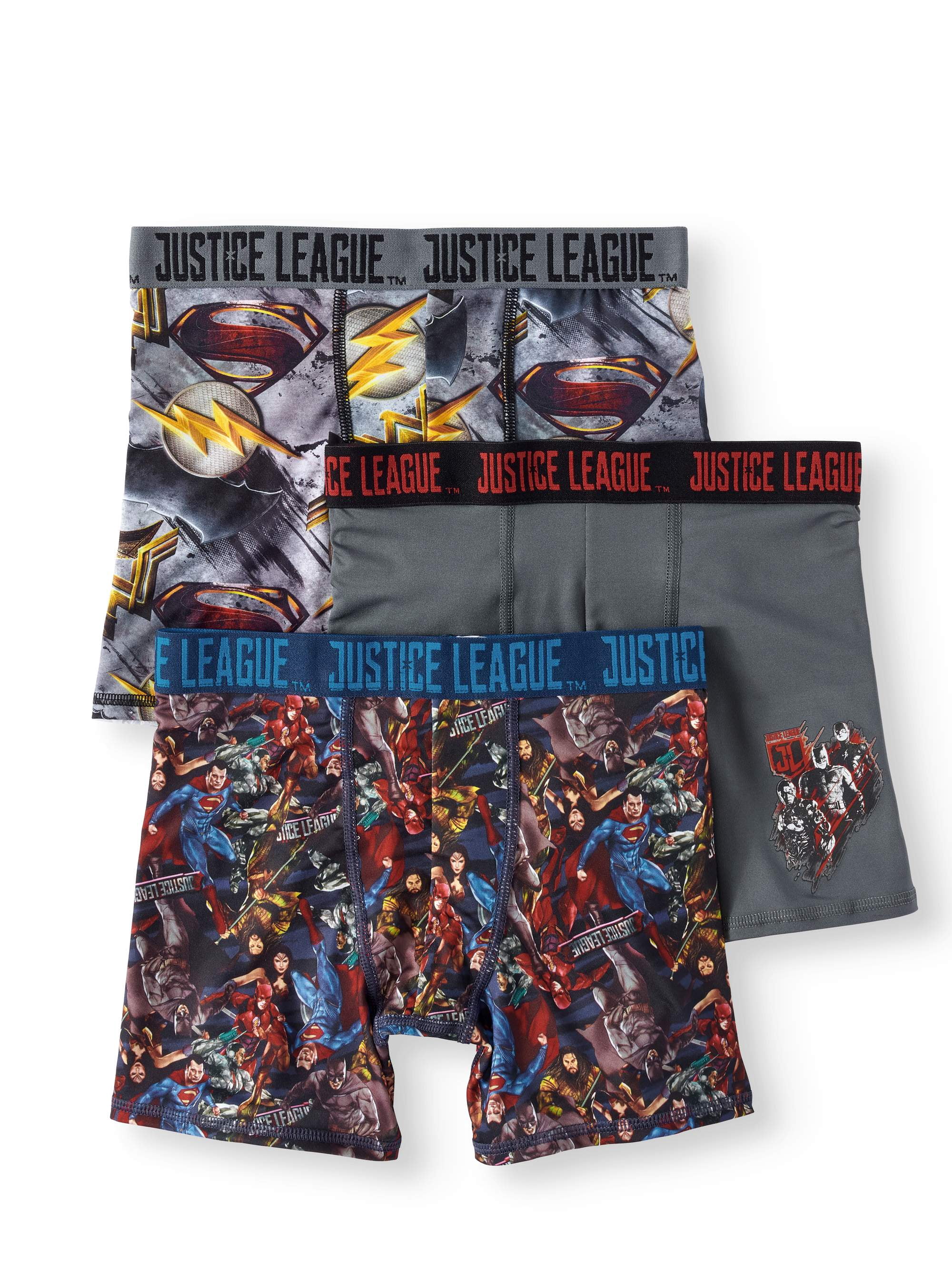 DC Comics Justice League, Boys Underwear, 3 Pack Boxer Briefs (Big Boys ...