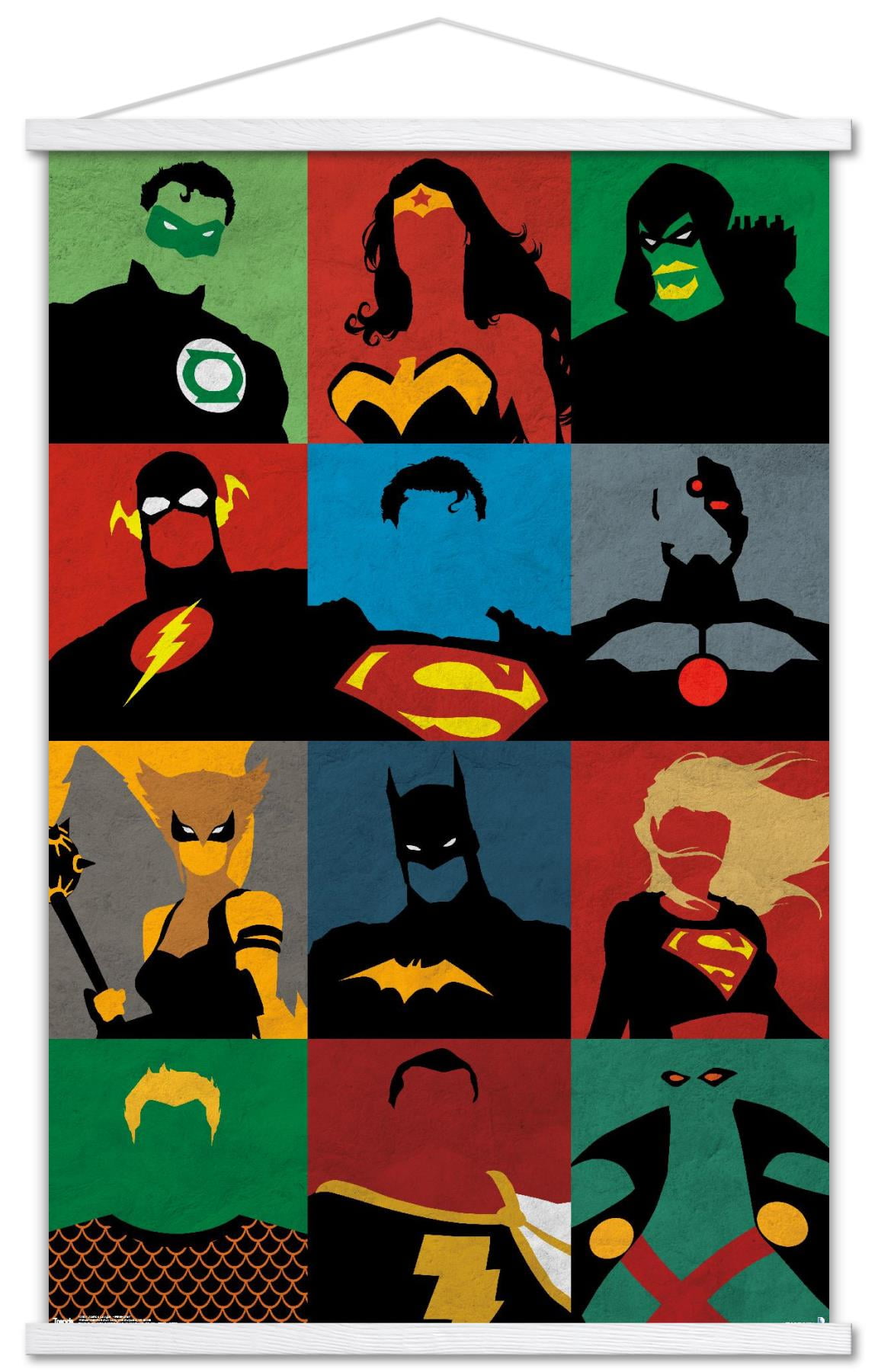 DC Comics - Justice League - Minimalist Wall Poster with Wooden ...