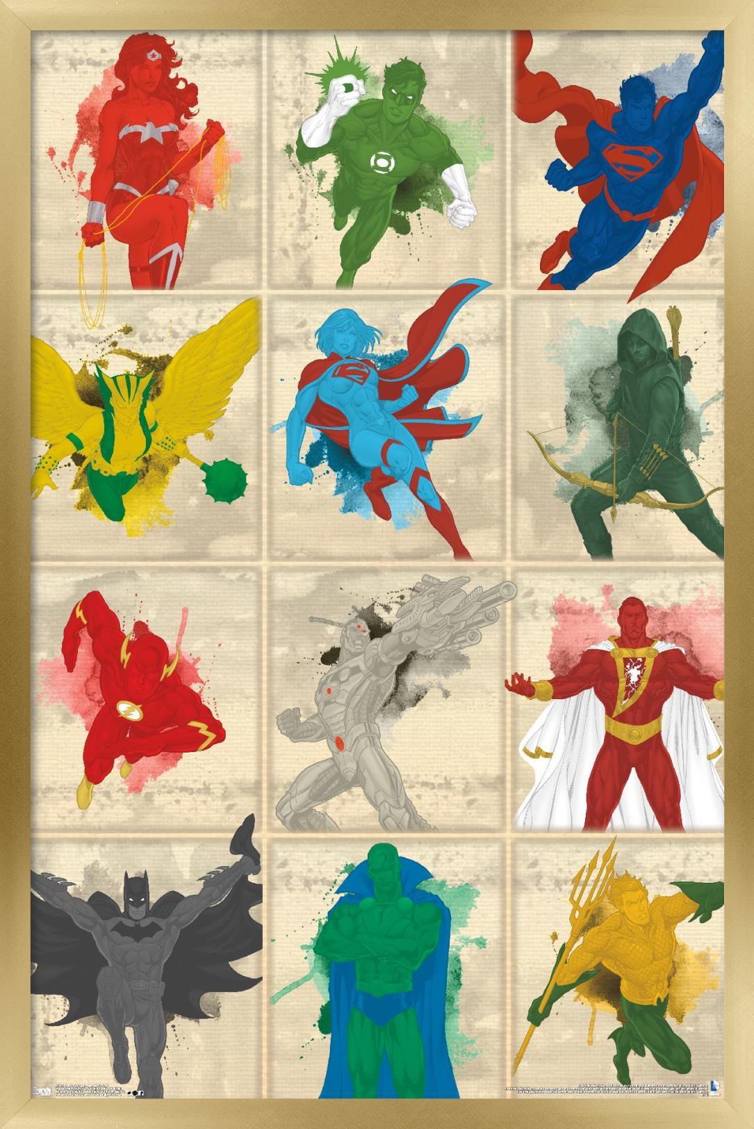 DC Comics - Justice League - Simplistic Grid Wall Poster, 14.725" x 22. ...