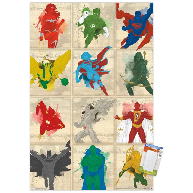 DC Comics - Justice League - Simplistic Grid Wall Poster, 14.725" x 22. ...
