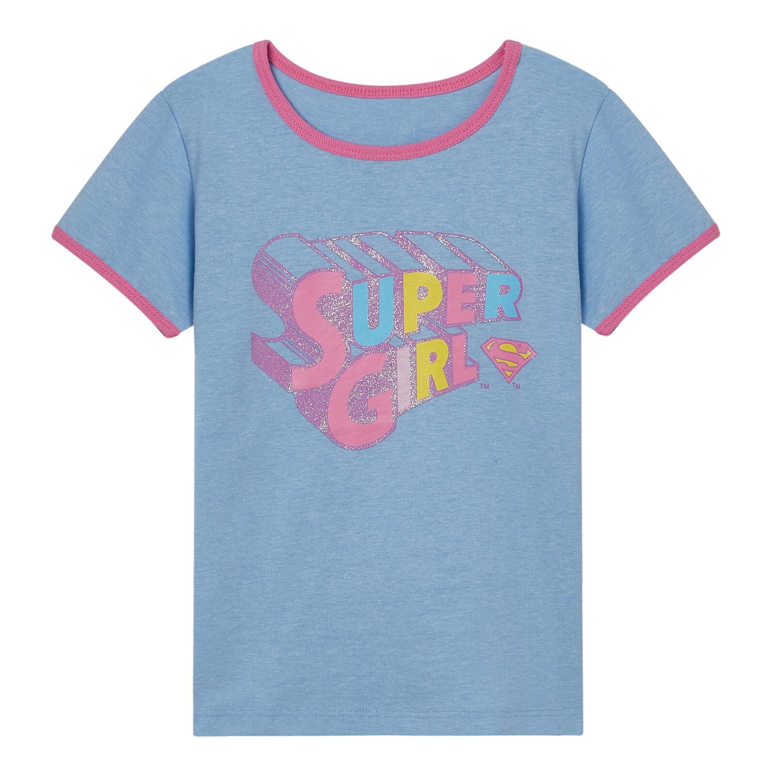 DC Comics Justice League Super Girl Ringer T-Shirt Logo Toddler to Big ...
