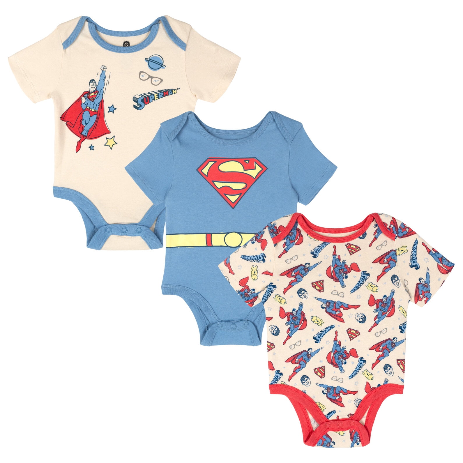 DC Comics Justice League Superman 3 Pack Bodysuits Newborn to Infant ...