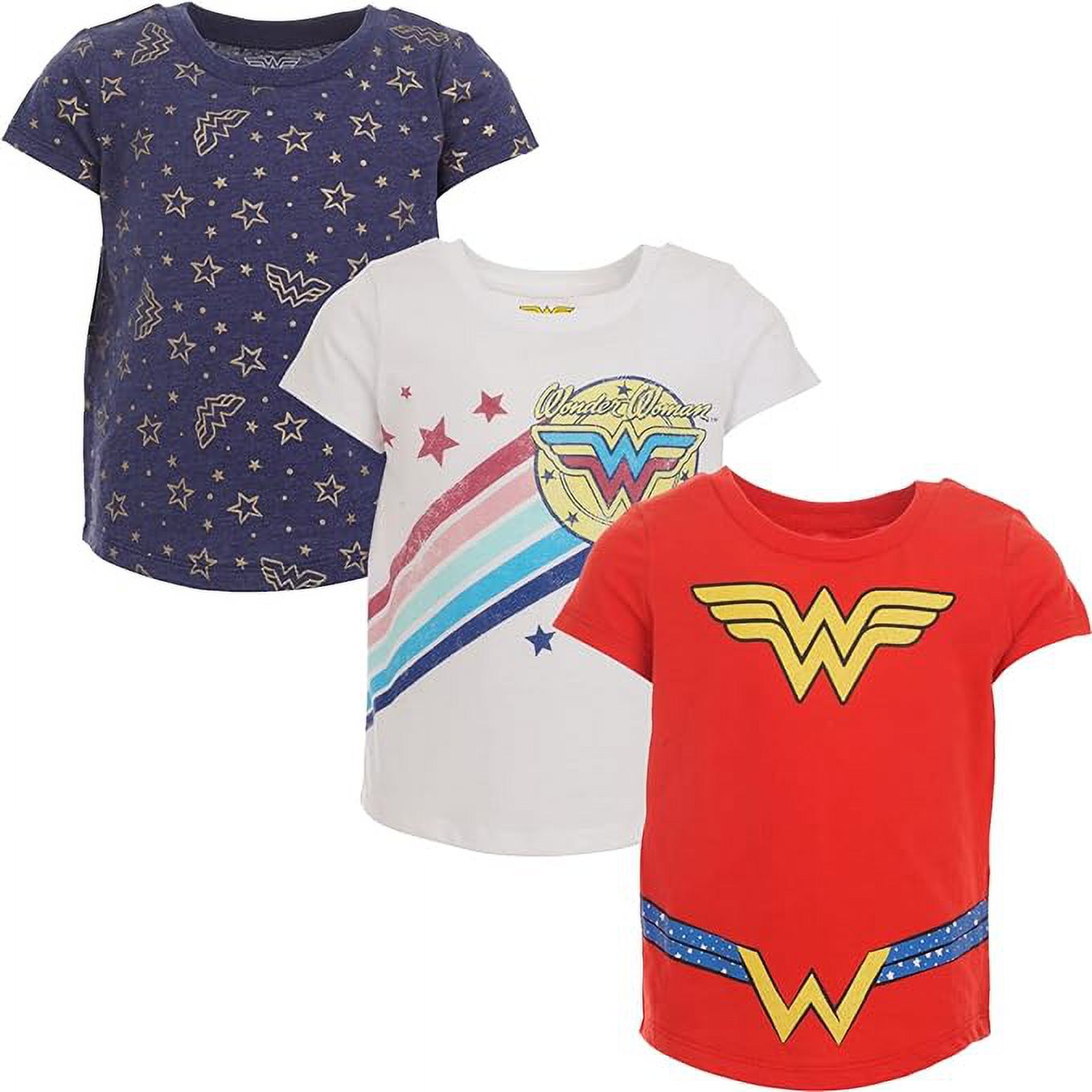 DC Comics Justice League Wonder Woman Girls 3 Pack T-Shirts Toddler to ...