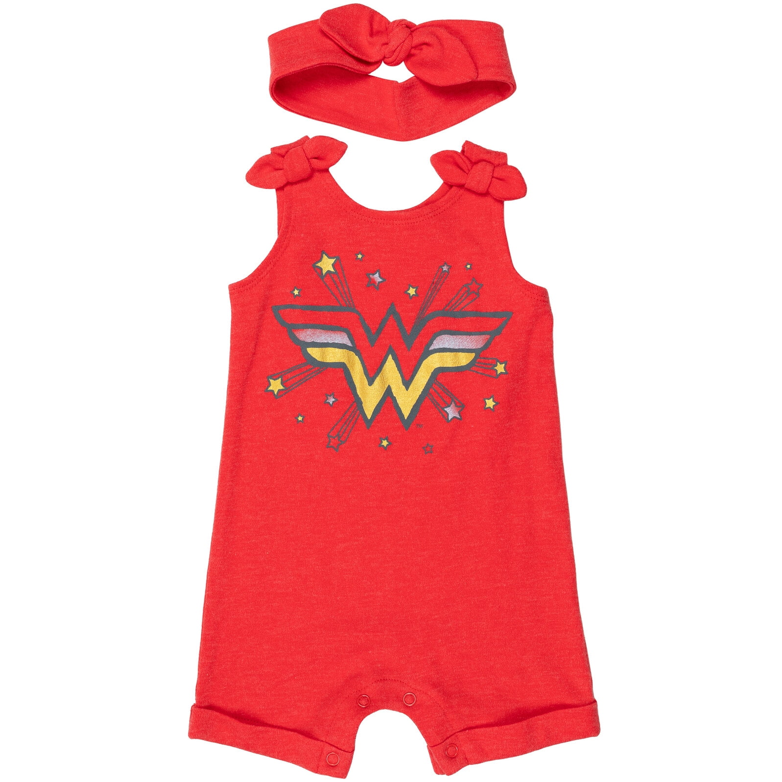 DC Comics Justice League Wonder Woman Newborn Baby Girls Snap Romper ...