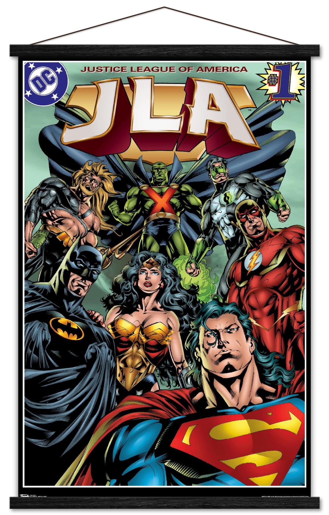 DC Comics - Justice League of America - JLA Wall Poster with Wooden ...