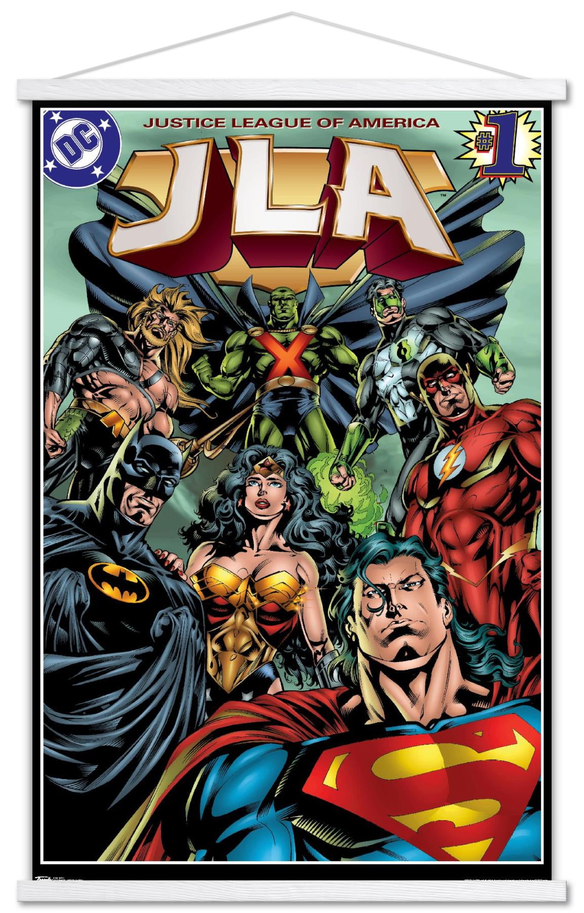 DC Comics - Justice League of America - JLA Wall Poster with Wooden ...