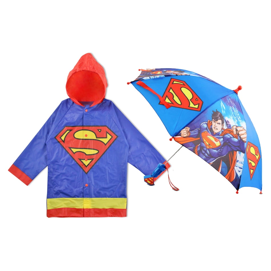 DC Comics Kids Umbrella for Boys, Superman Lightweight Toddler Umbrella ...