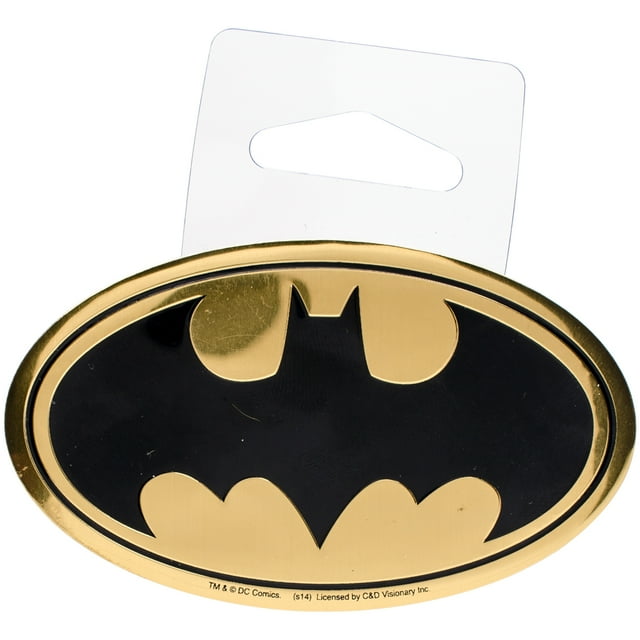 DC Comics Licensed Heavy Duty Embossed Metal Sticker-Batman Logo 2"X3.5 ...