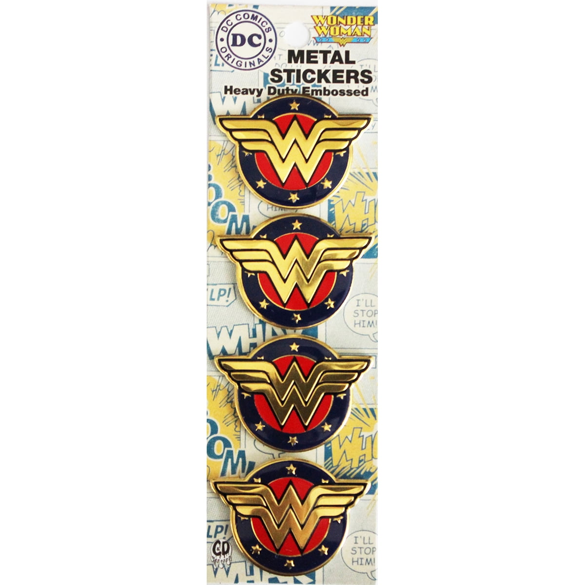 DC Comics Licensed Heavy Duty Embossed Metal Stickers 4/Pkg-Colored ...
