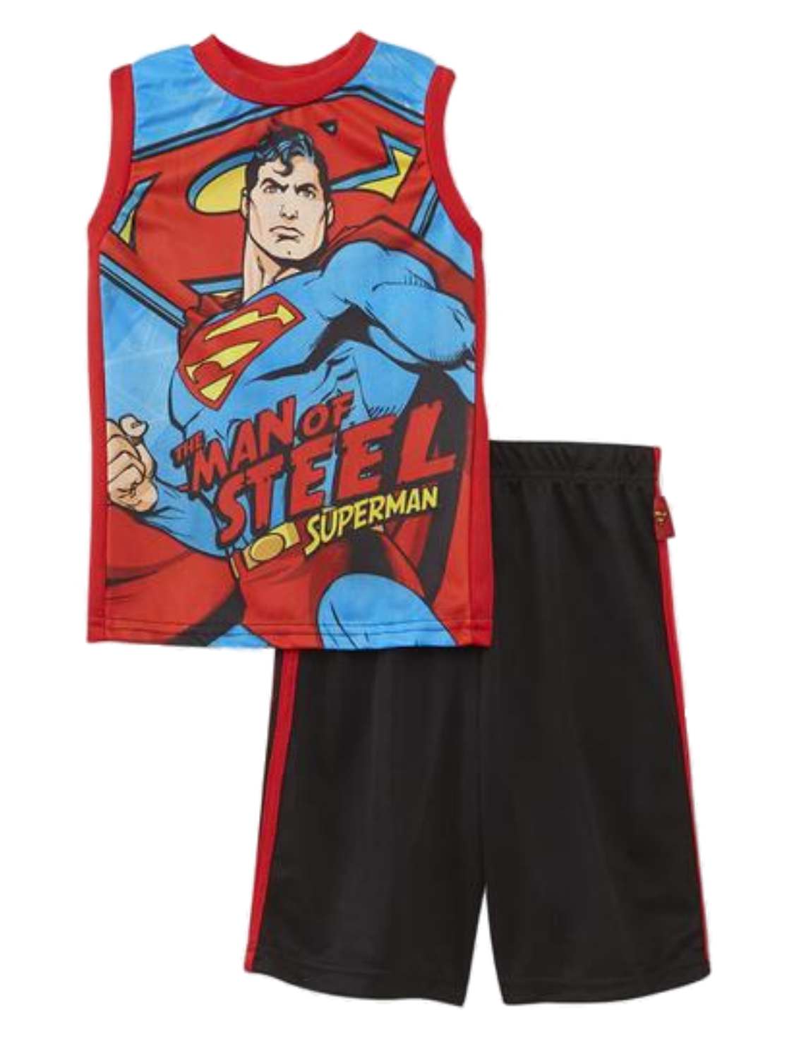 DC Comics Little Boys 2 Piece Superman Man Of Steel Tank Top & Athletic ...