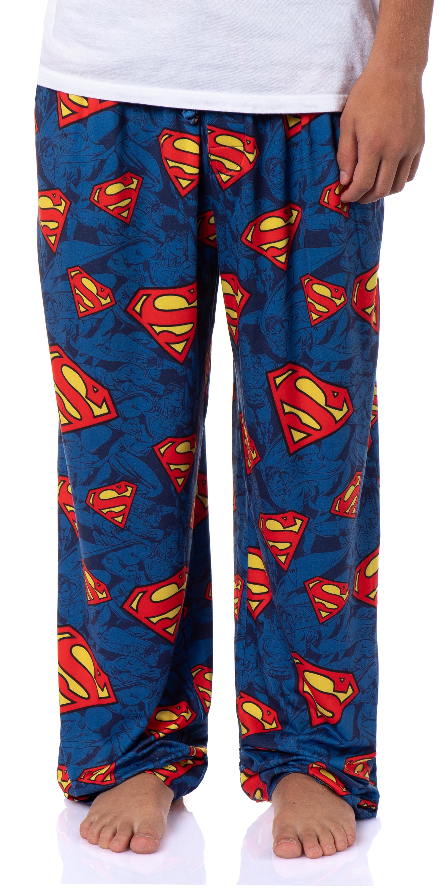 DC Comics Men's Superman Symbol Tossed Print Pajama Pants For Adults ...