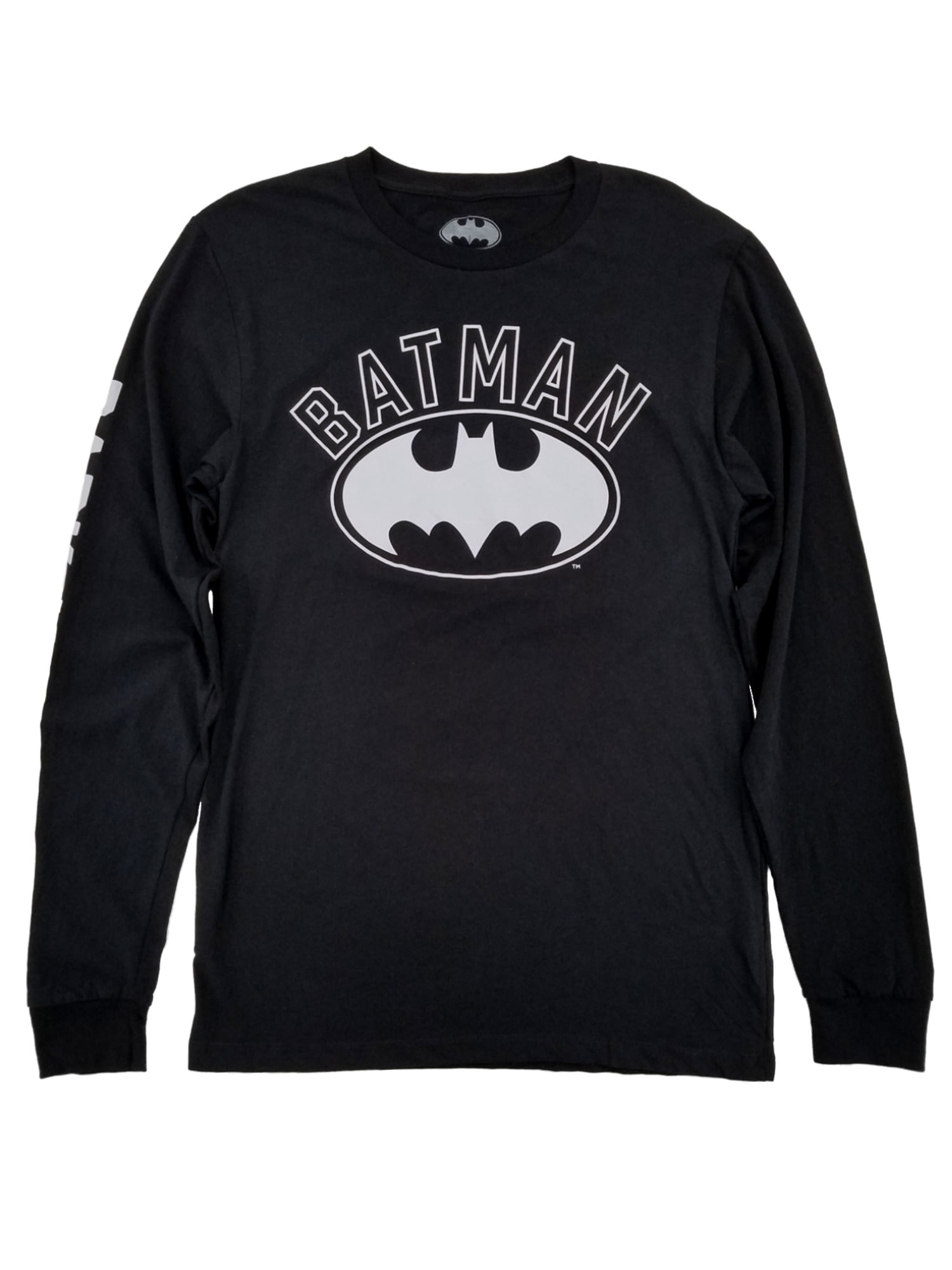 DC Comics Mens Black Batman Dark Knight Bat Symbol Long Sleeve T-Shirt ...