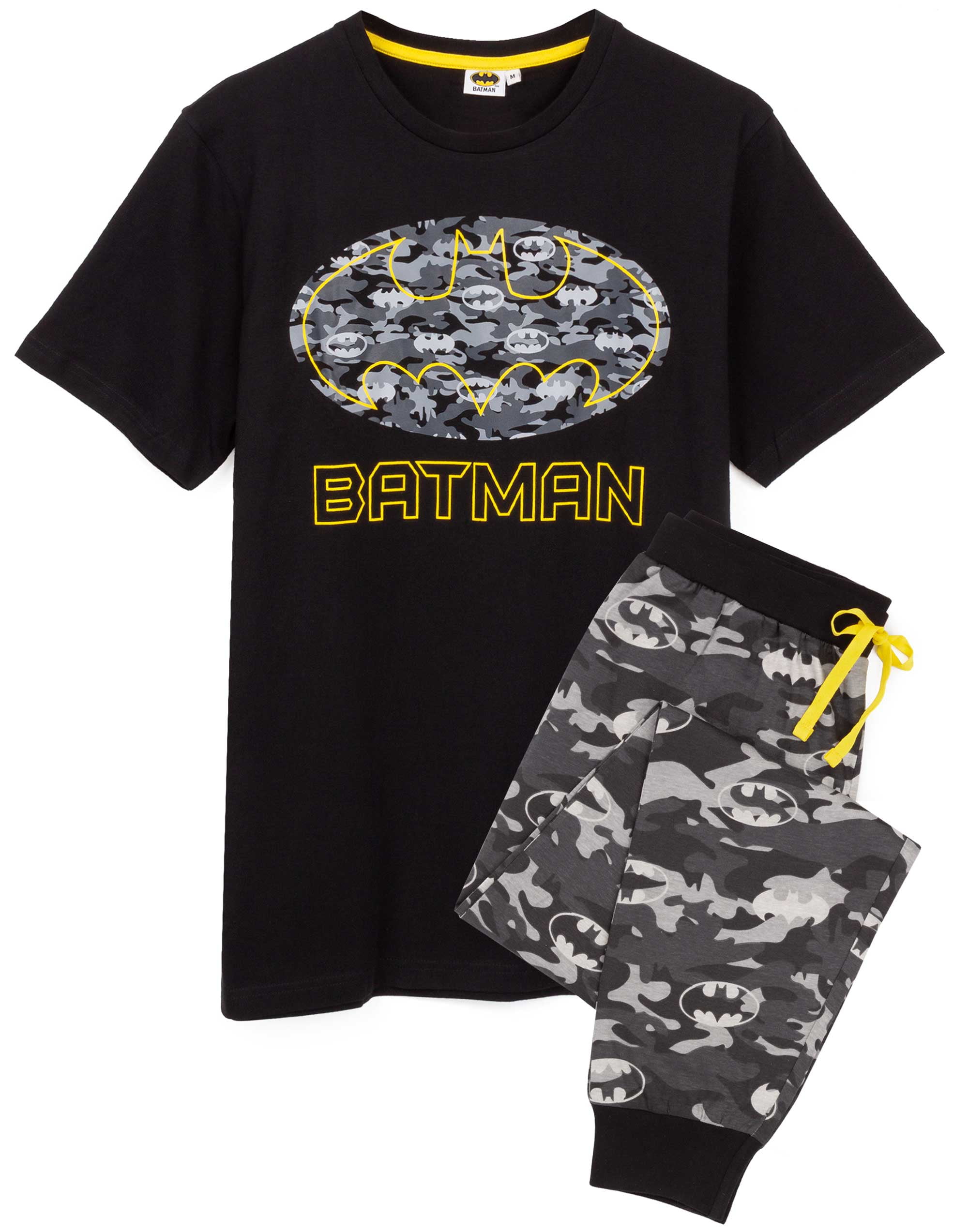 DC Comics Mens Black Short Sleeve Long Leg Pyjama Set - Walmart.com