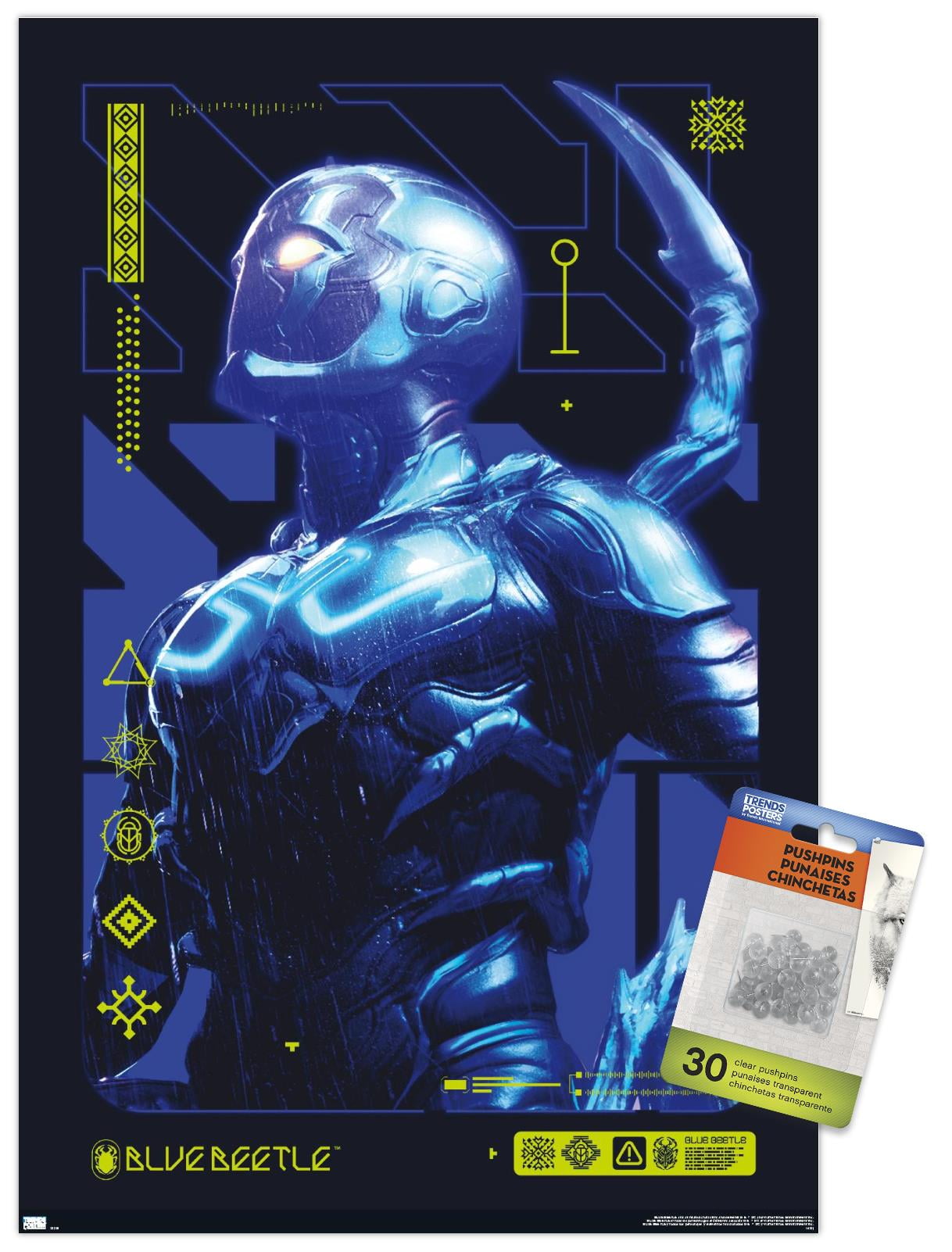 DC Comics Movie Blue Beetle - Biotech Wall Poster with Push Pins, 14. ...