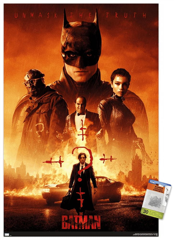 DC Comics Movie The Batman - One Sheet Wall Poster with Push Pins, 22. ...