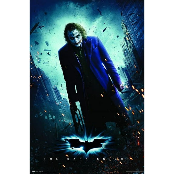 DC Comics Movie The Dark Knight - The Joker Face In Text Canvas Wall ...
