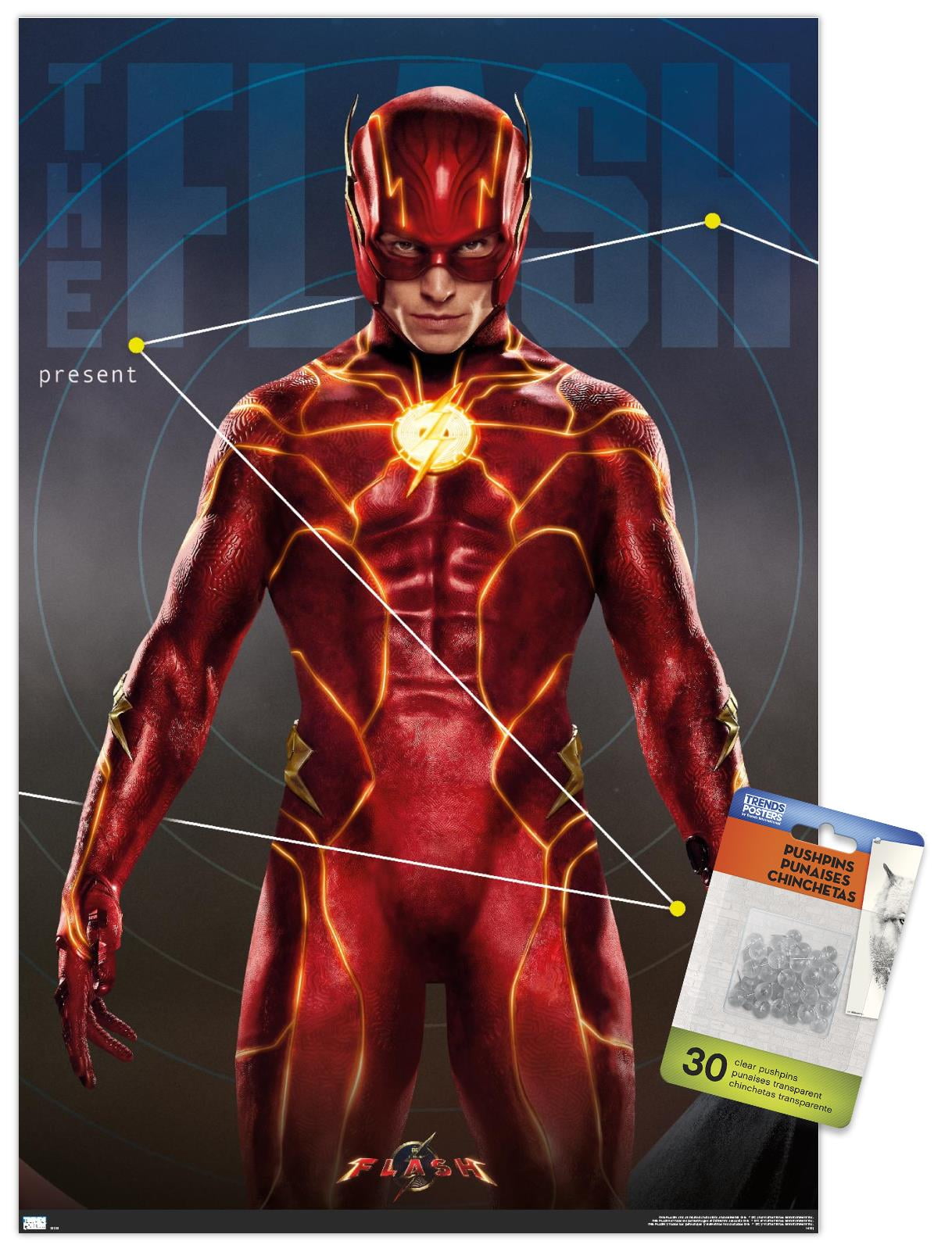 DC Comics Movie The Flash - The Flash Triptych Wall Poster with Push ...