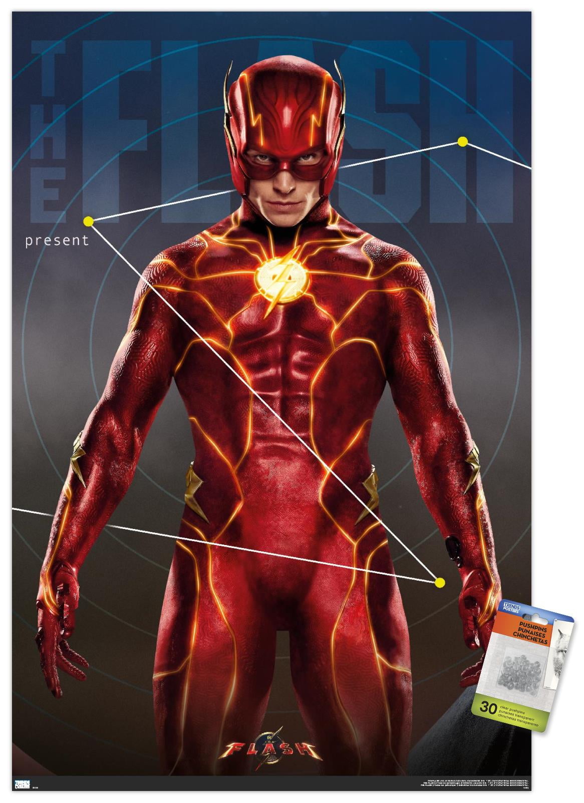 DC Comics Movie The Flash - The Flash Triptych Wall Poster with Push ...