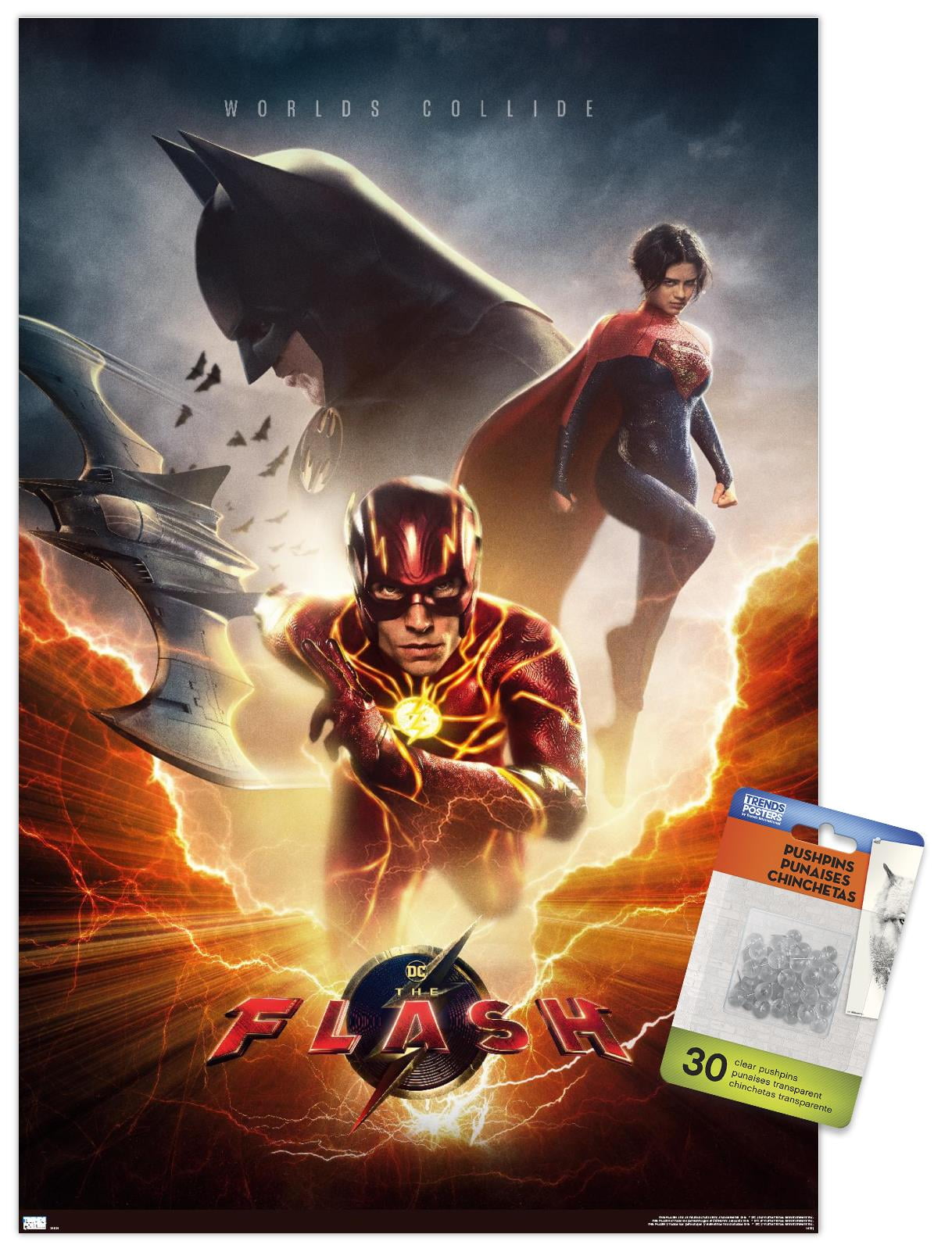 DC Comics Movie The Flash - Trio One Sheet Wall Poster with Push Pins ...