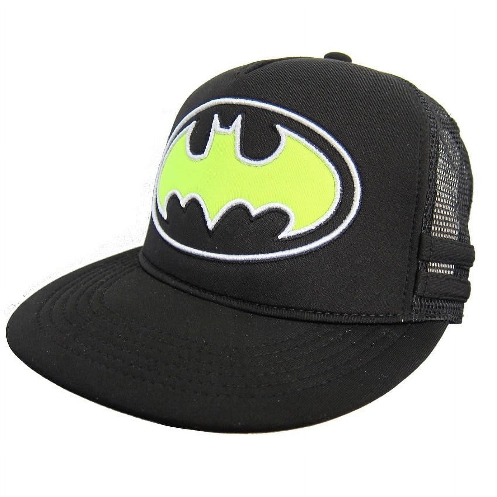 DC Comics Neon Yellow Colored Batman Logo Snapback Adjustable Cap ...