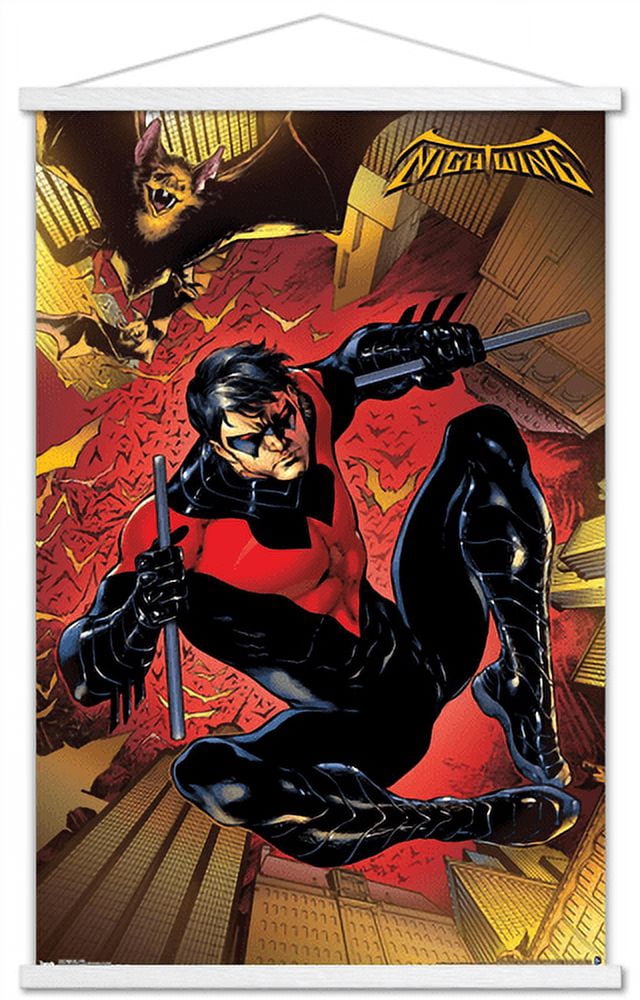 DC Comics - Nightwing - Jump Wall Poster with Wooden Magnetic Frame, 22 ...