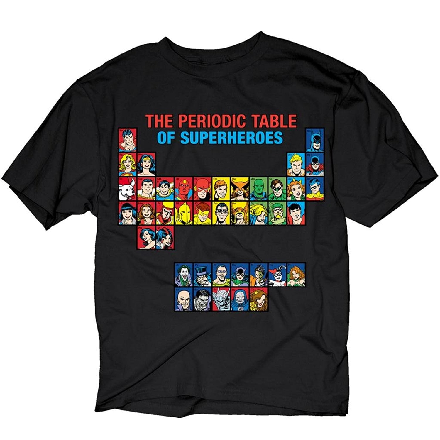 DC Comics Periodic Table of Superheroes Adult Black T-Shirt - Walmart.com
