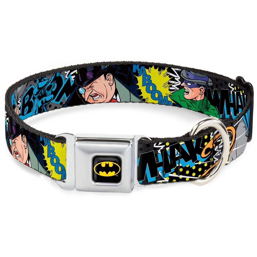 DC Comics Pet Collar, Dog Collar Metal Seatbelt Buckle, Batman Villains ...