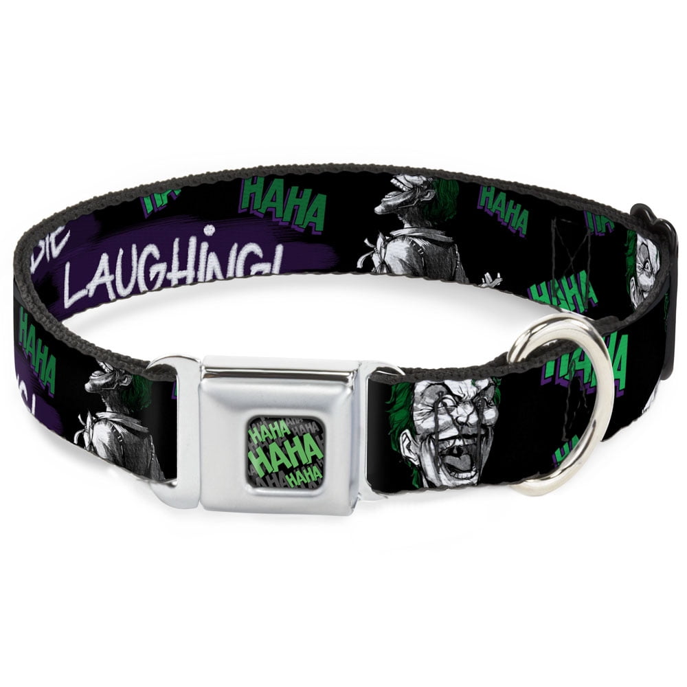 DC Comics Pet Collar, Dog Collar Metal Seatbelt Buckle, Joker Die ...
