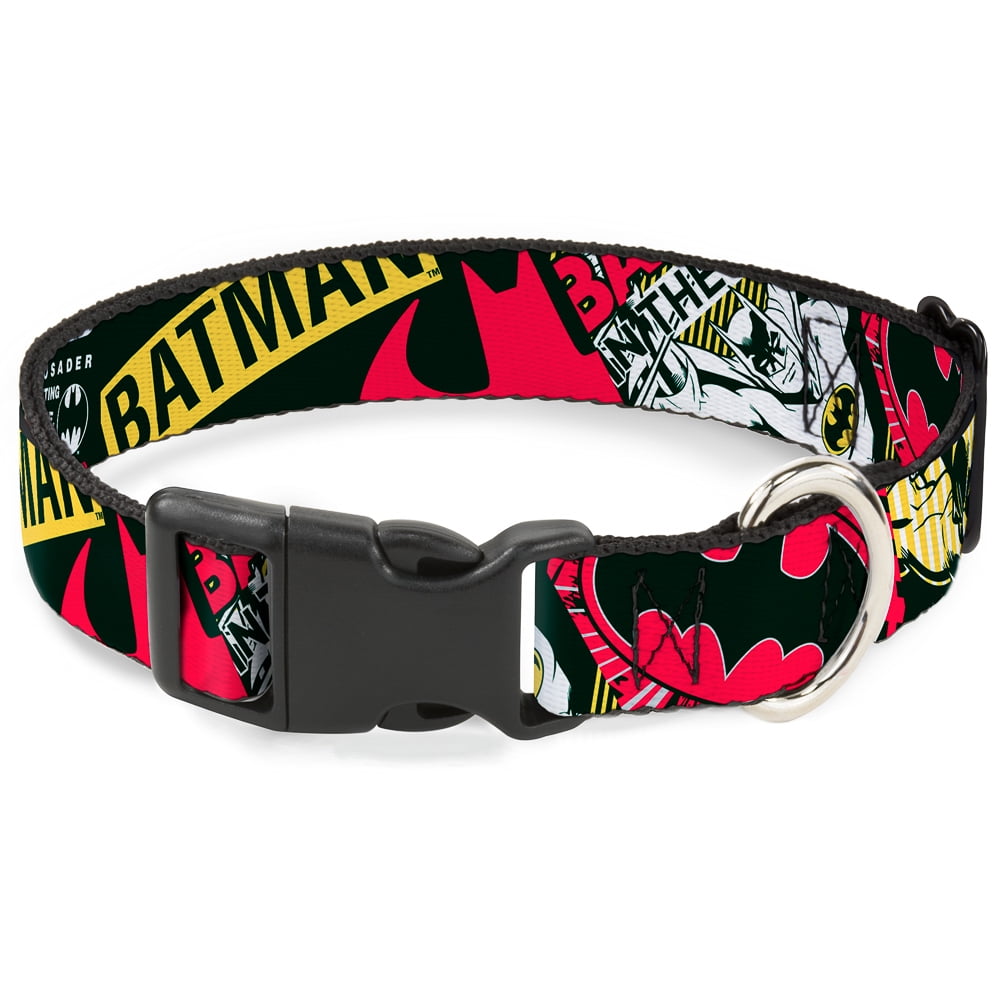 DC Comics Pet Collar, Dog Collar Plastic Buckle, Batman Caped Crusader ...