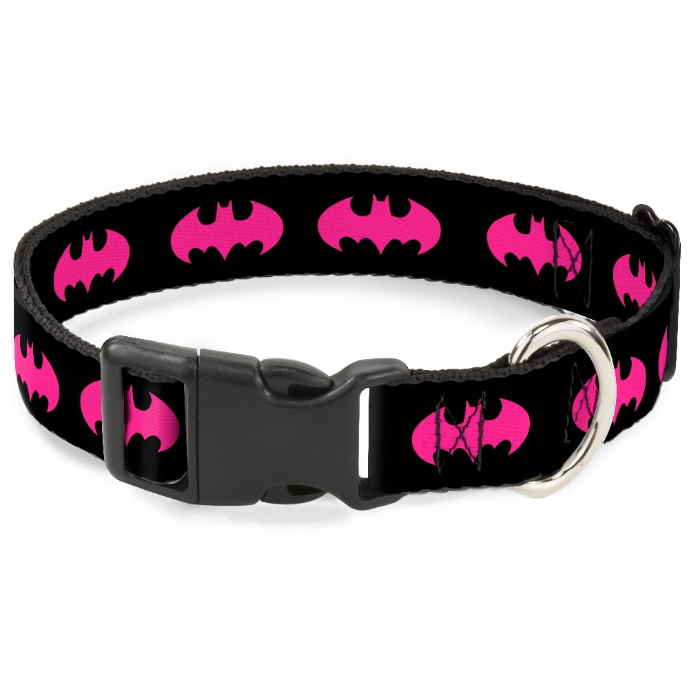 DC Comics Pet Collar, Dog Collar Plastic Buckle, Batman Signal Black ...