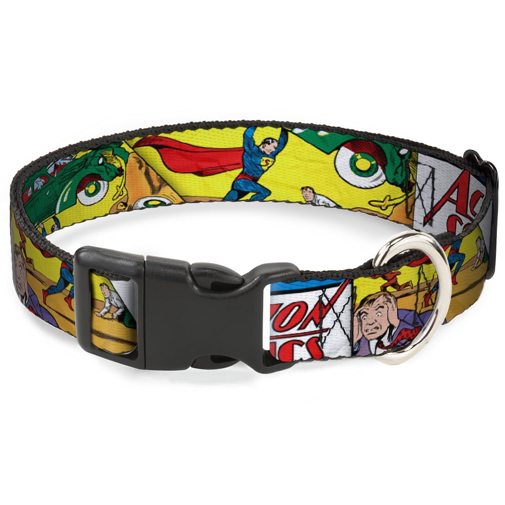 DC Comics Pet Collar, Dog Collar Plastic Buckle, Classic Action Comics ...