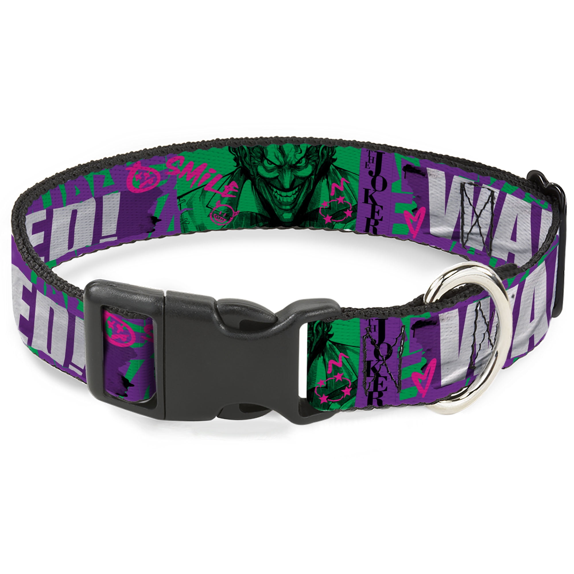 DC Comics Pet Collar, Dog Collar Plastic Buckle, The Joker Wanted ...