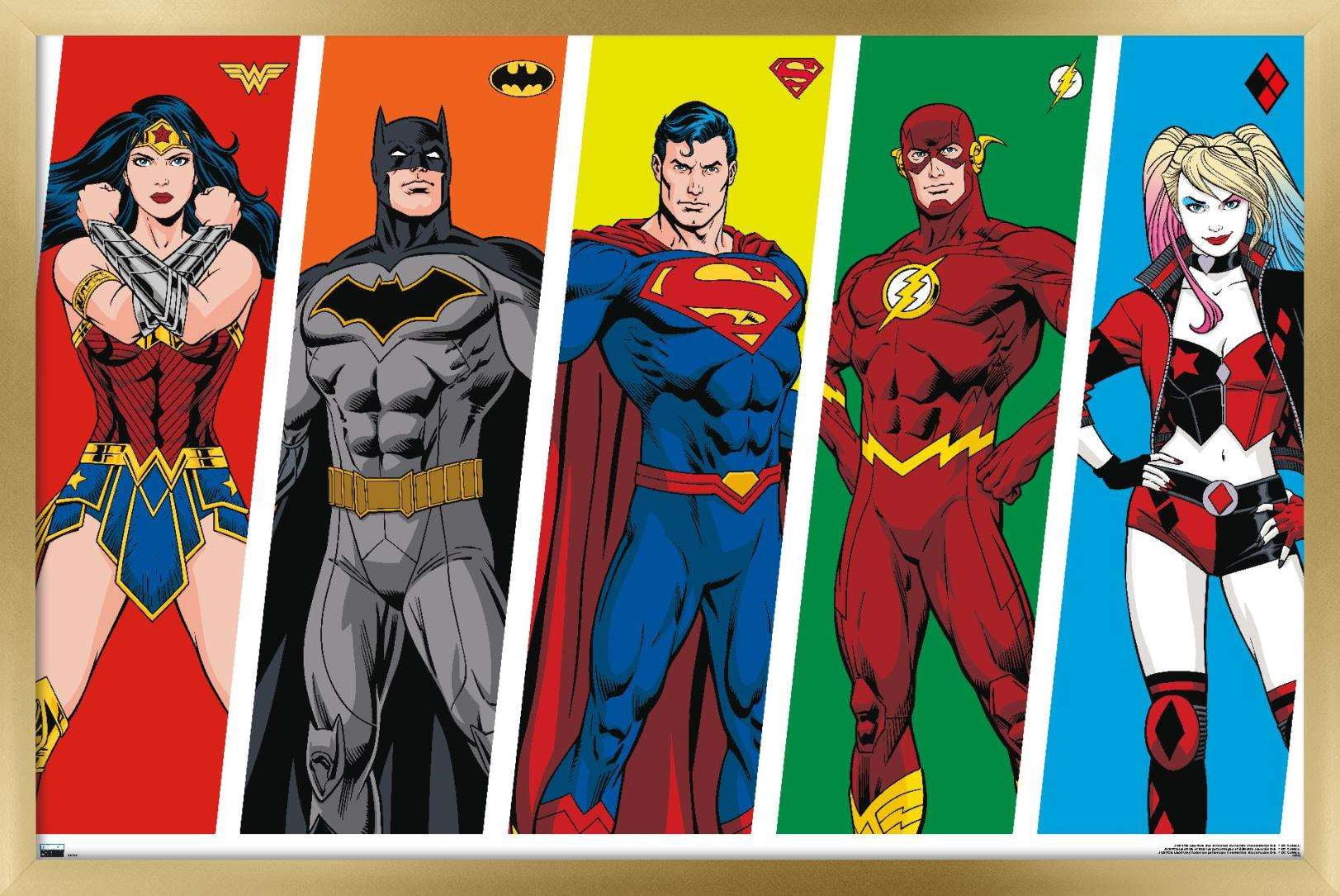 DC Comics - Rainbow Lines Wall Poster, 22.375" x 34", Framed - Walmart.com